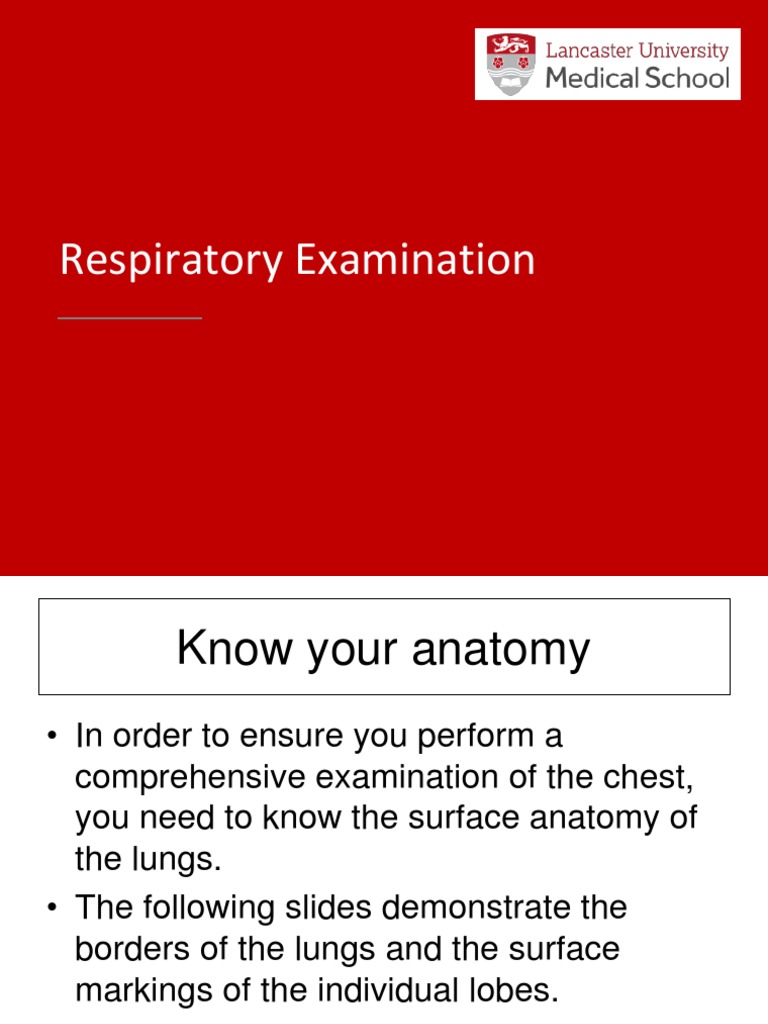 2. Respiratory Examination (Updated Dec 21. JMS) | PDF | Lung | Thorax