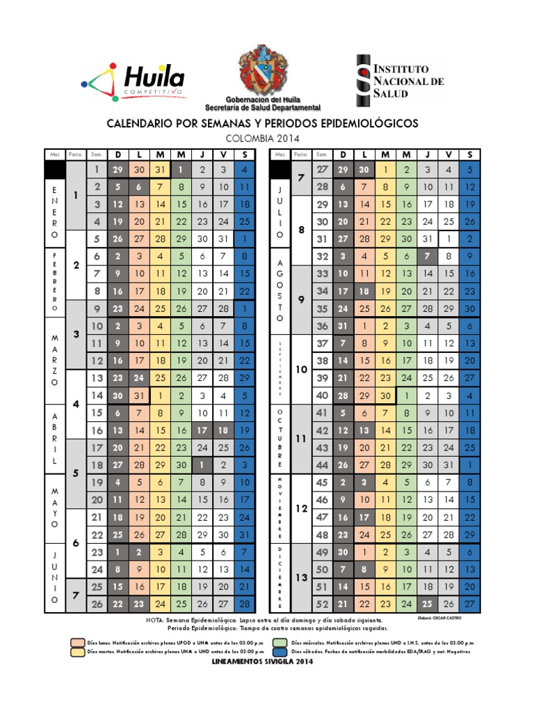 Calendario Epidemiologico 2014 | PDF