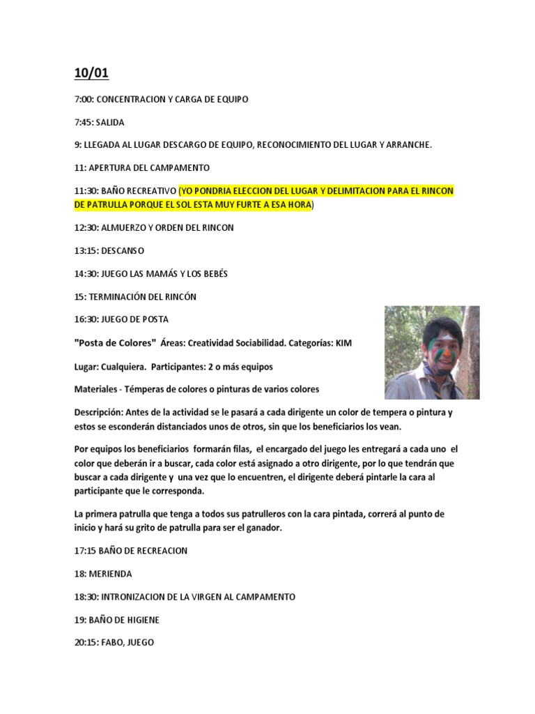 Programa de Campamento Scout 1 | PDF | Incendios | Combustión