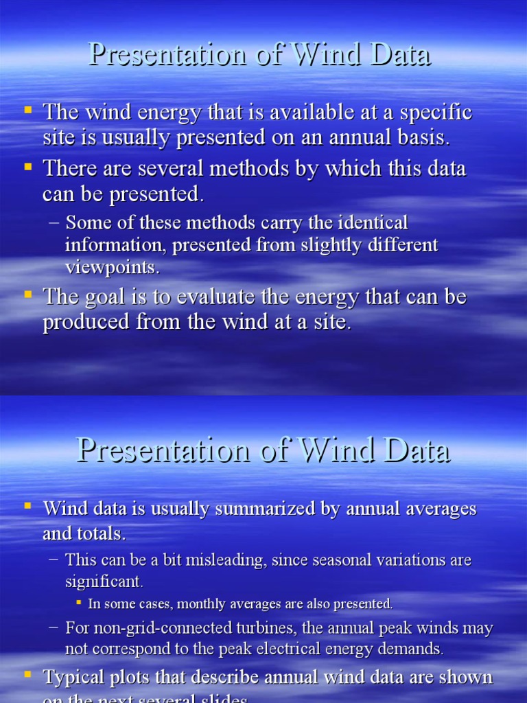 Presentation of Wind Data - Slides | PDF