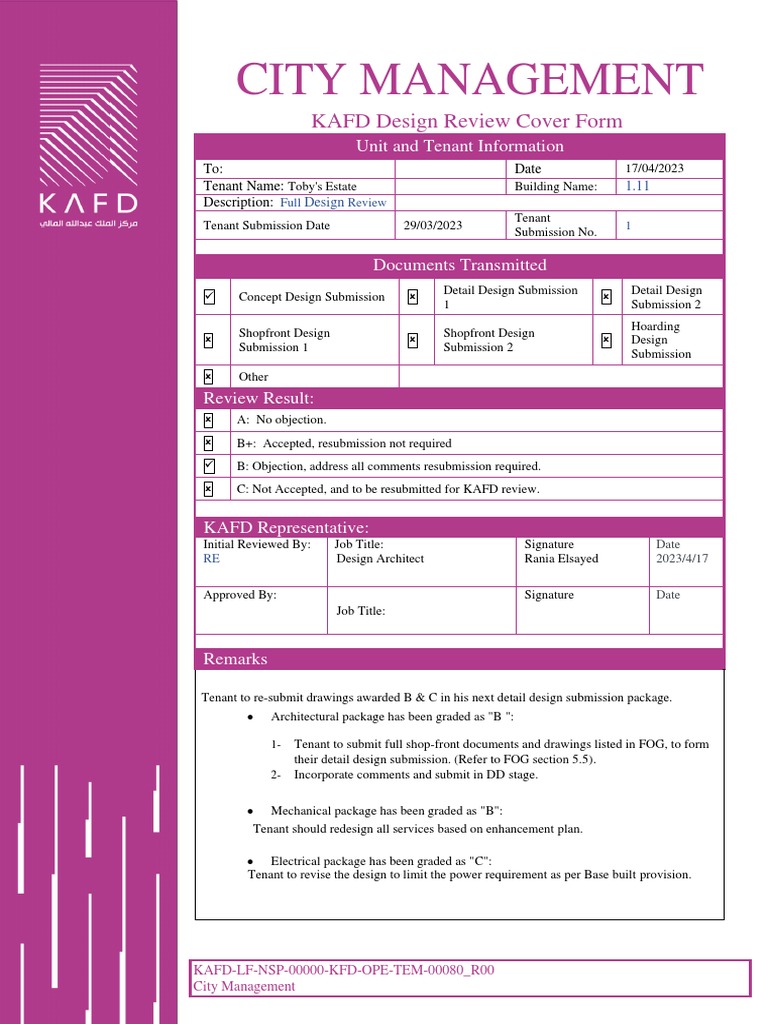 KAFD Design Review Submission Results | PDF