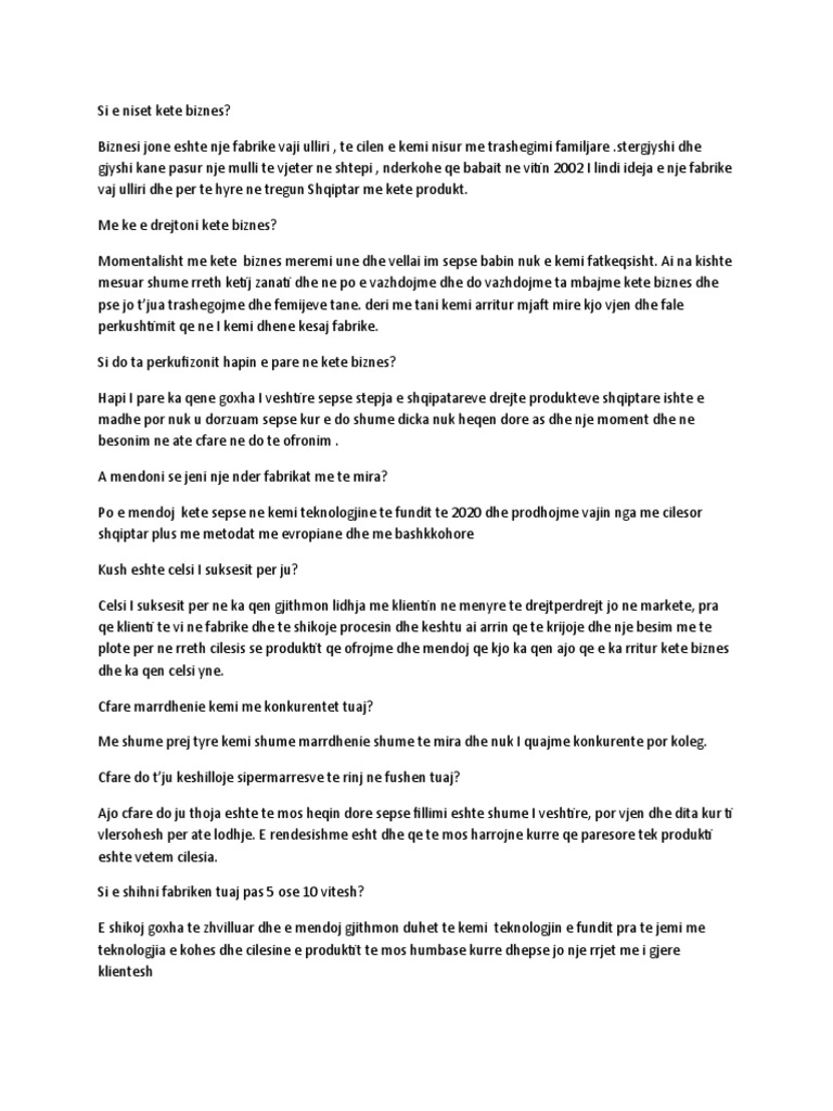 Si e Niset Kete Biznes | PDF