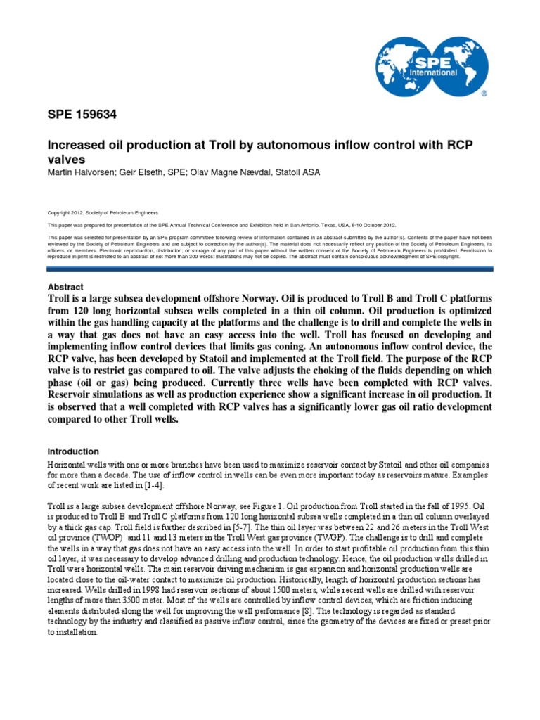 Increased Oil Recovery at Troll by AIC With RCP-halvorsen2012 | PDF ... Increased Oil Recovery at Troll by AIC With RCP-halvorsen2012 | PDF ...