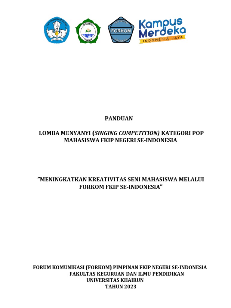 Panduan Lomba Menyanyi Pop Solo Forkom | PDF | Seni