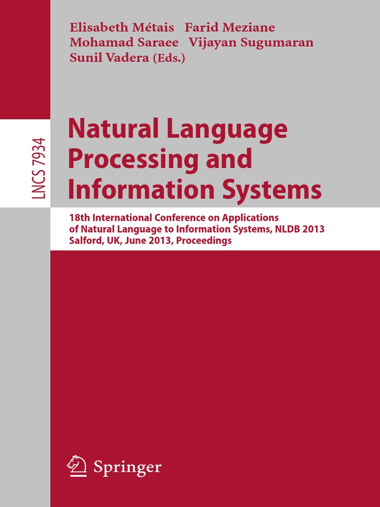Natural Language Processing & Info Systems | PDF | Cluster Analysis | Statistical Classification