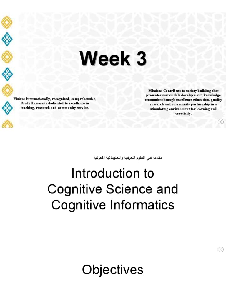 Introduction To - Cognitive Science and - Cognitive Informatics | PDF
