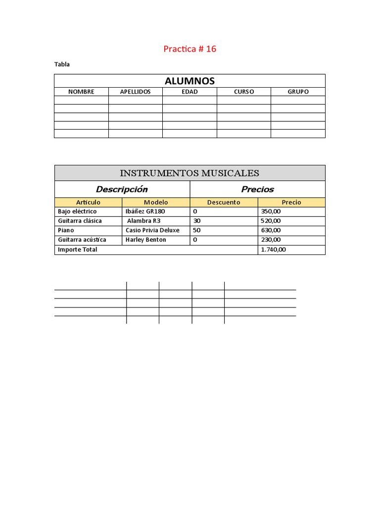 Practica 16, 17, 18 | PDF