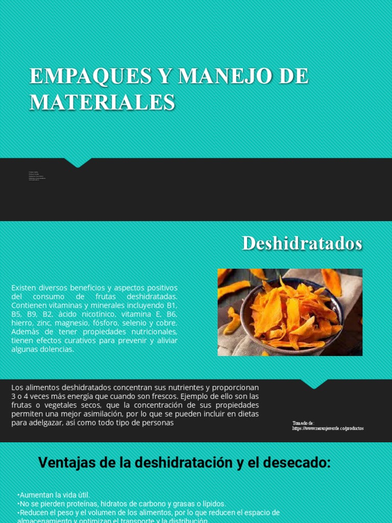 Empaques y Manejo de Materiales Proyecto | PDF | Logística | Alimentos
