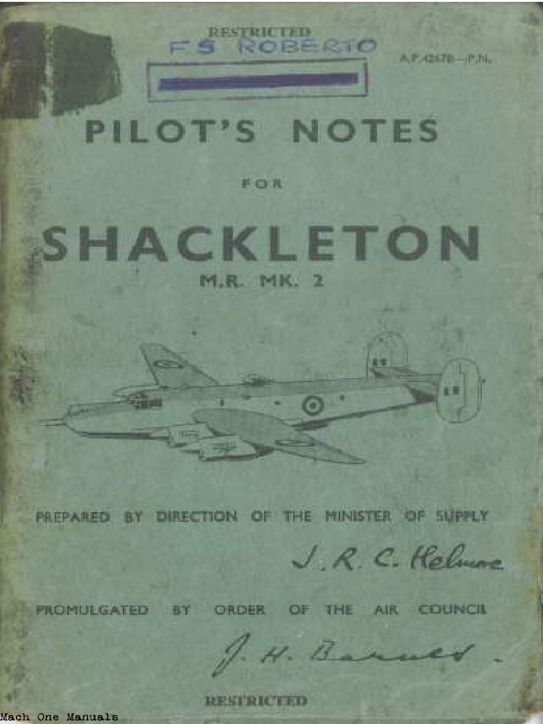 Avro Shackleton Pilot's Manual | PDF