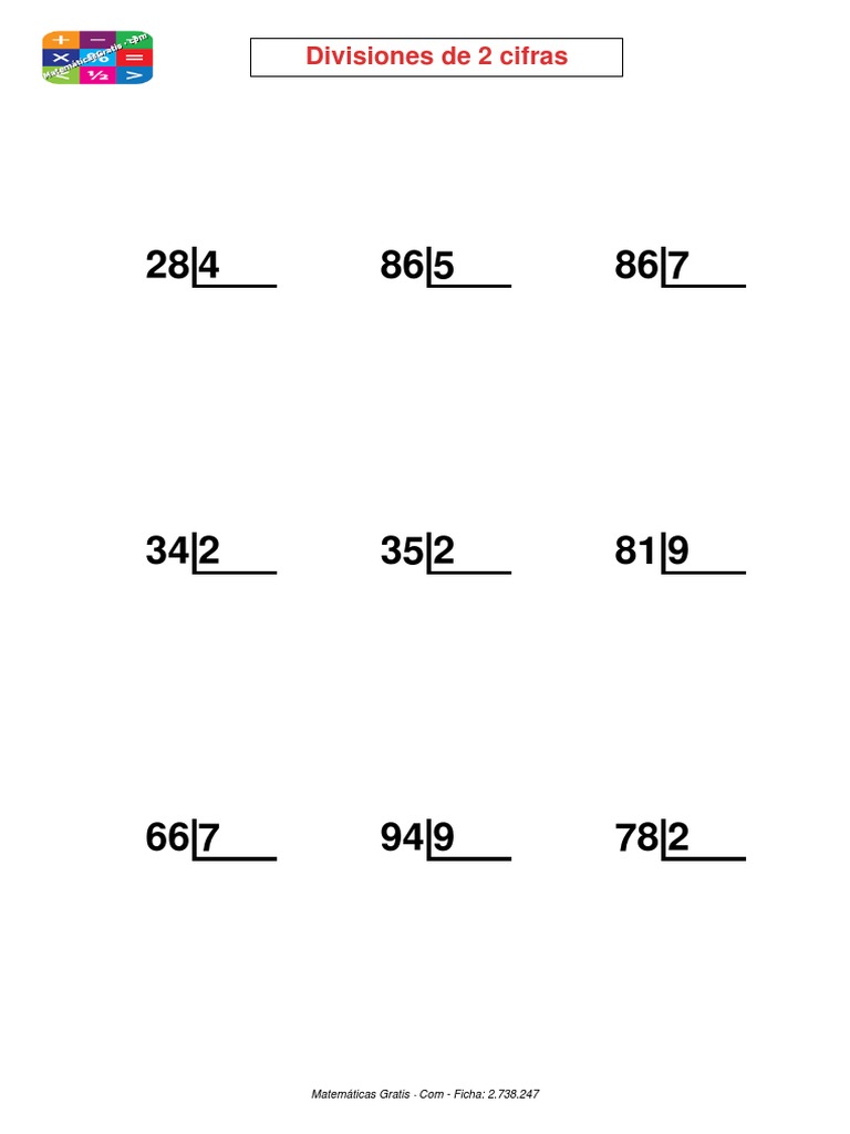 Divisiones de 2 Cifras | PDF