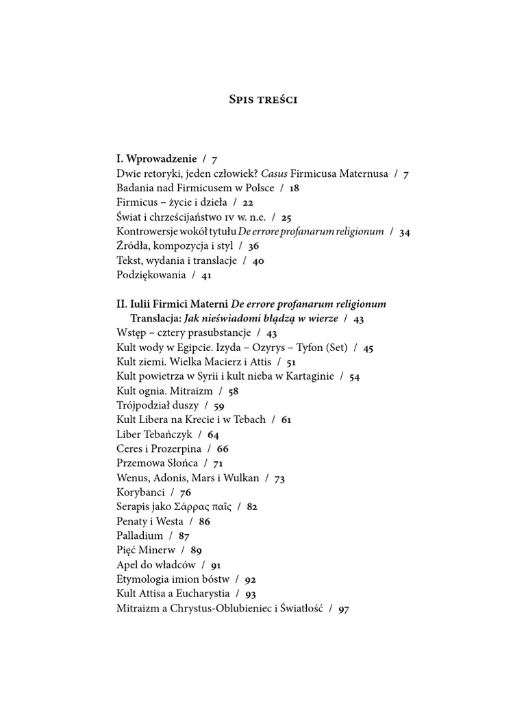 Iulius Firmicus Maternus, Jak Nieświadomi Błądzą W Wierze | PDF