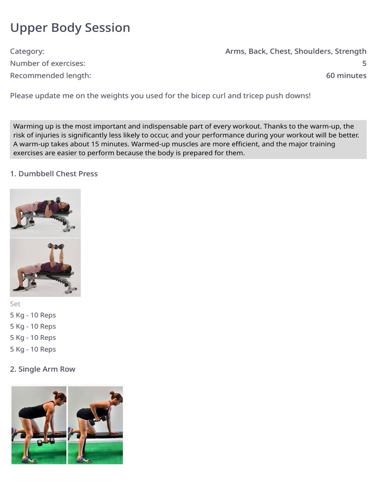 Workout Upper Body Session | PDF