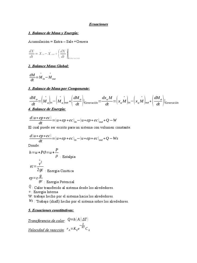Ecuaciones de Balance y Flujo Fluido | PDF | Calor | Física