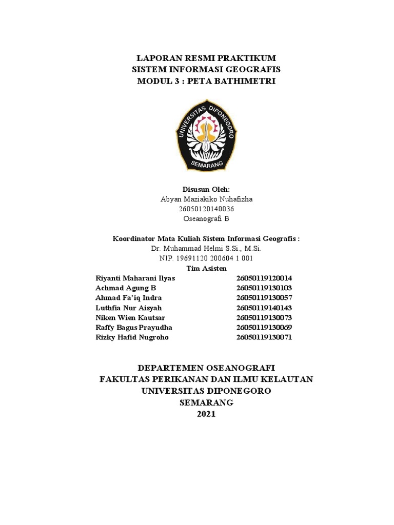 Abyan Maziakiko Nuhafizha - 26050120140036 - Oseanografi B - LAPRES MODUL 3 SIG | PDF