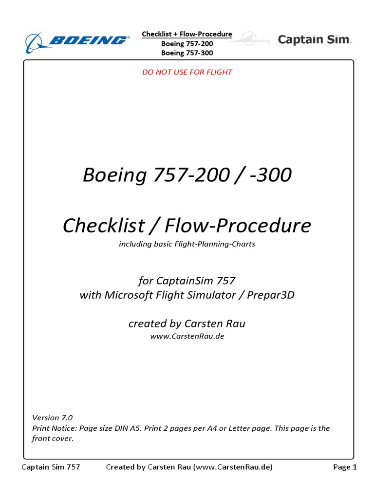 Checklist 757 CaptainSim 757 | PDF | Payload | Aerospace