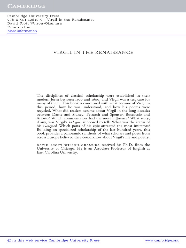 Frontmatter | PDF | Virgil