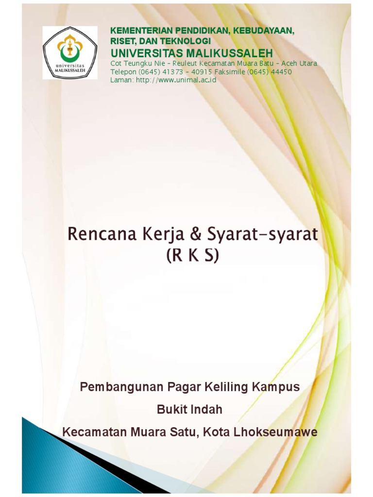 RKS Pembangunan Pagar Keliling Kampus Bukit Indah | PDF | Seni | Komputer