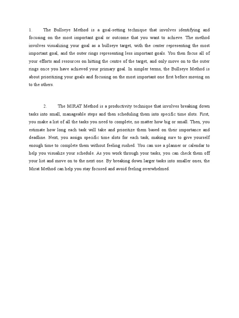 Bulleyes and Mirat Method | PDF | Career & Growth | Business