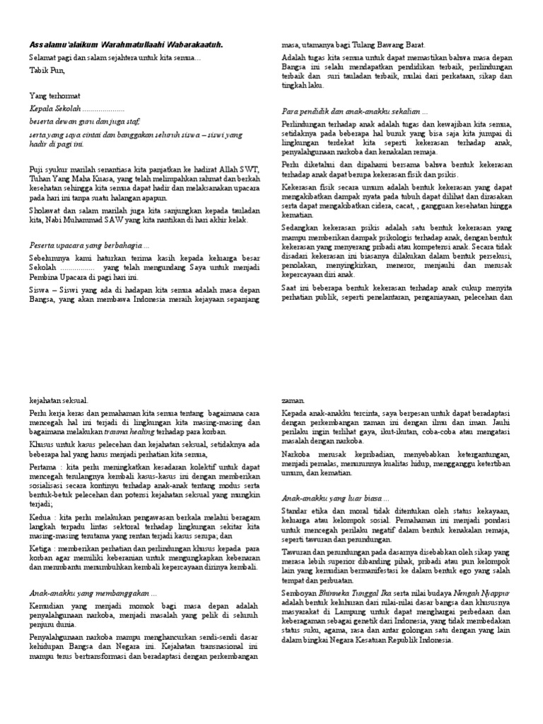 Amanat Upacara KLA-1 | PDF | Pengembangan Diri