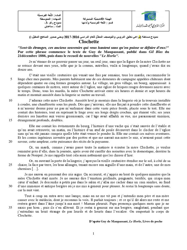 Résumé de "Clochette" de Maupassant | PDF | Guy de Maupassant
