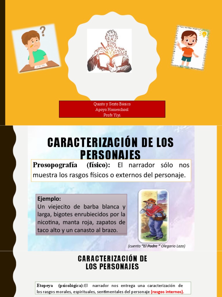 Clase 3 Caracterización de Los Personajes 5° y 6° | PDF