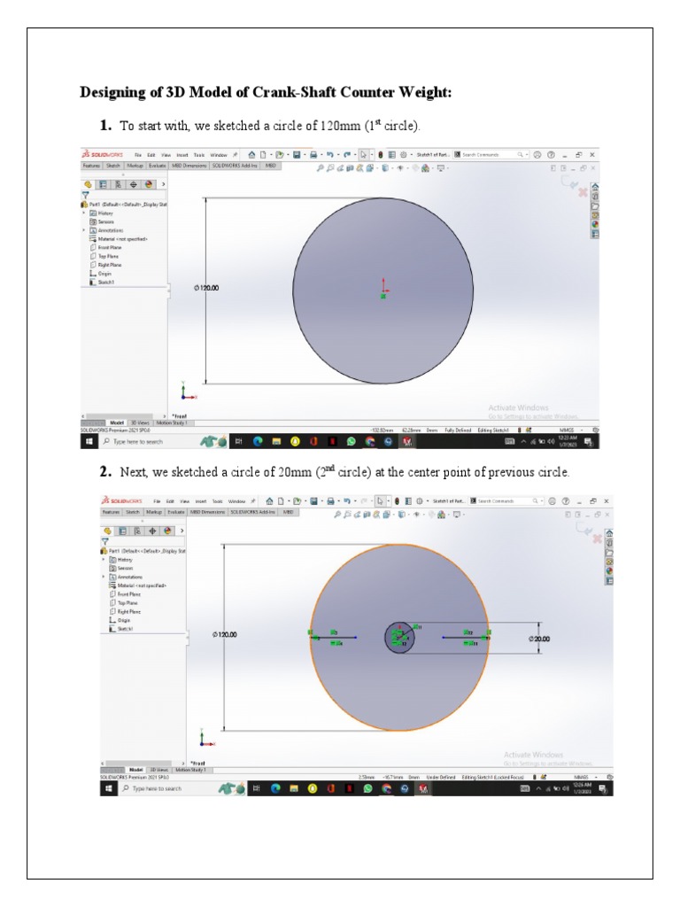 Designing of 3D Model of Crank | PDF