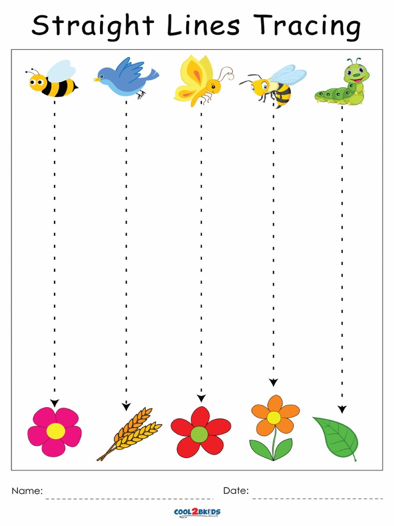Tracing Straight Lines Worksheets | PDF