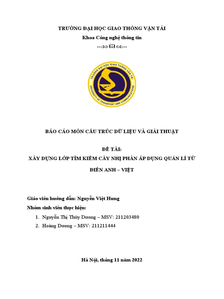 Báo Cáo BTL CTDLGT | PDF