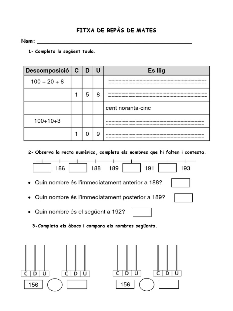 Ficha de Repaso de Matematicas | PDF