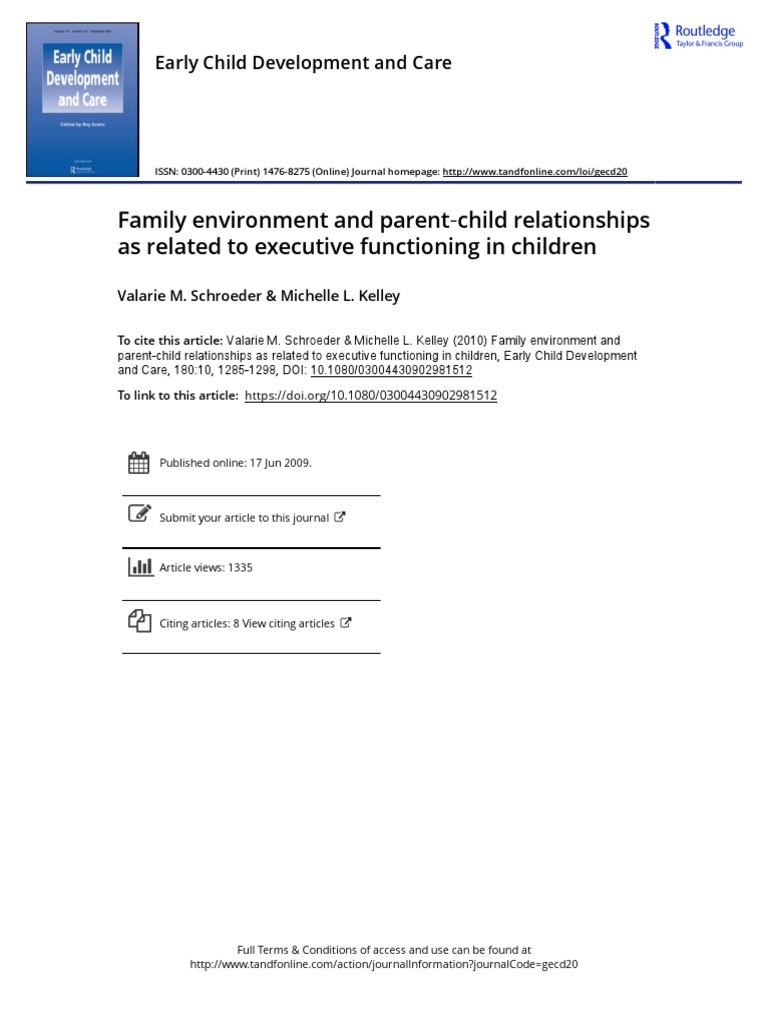 Family Environment's Impact on Child Executive Functioning | PDF ...
