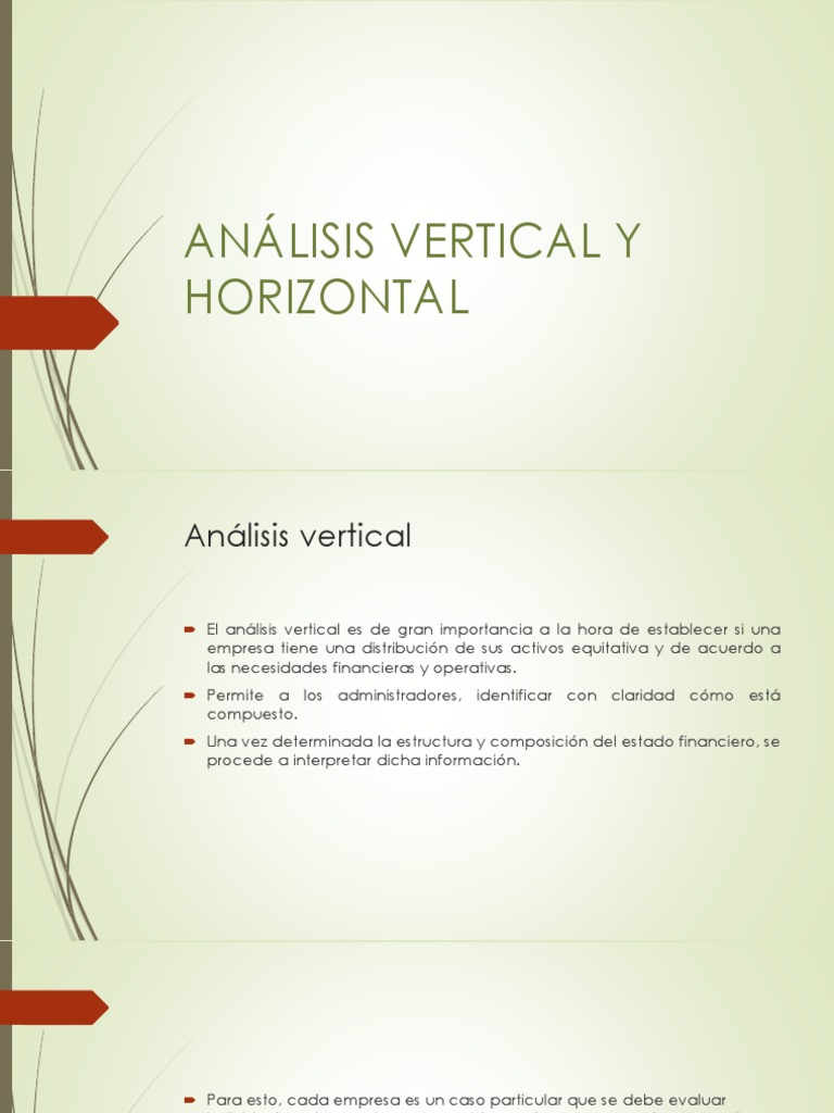 Análisis Vertical y Horizontal Financiero | PDF | Compartir (Finanzas ...