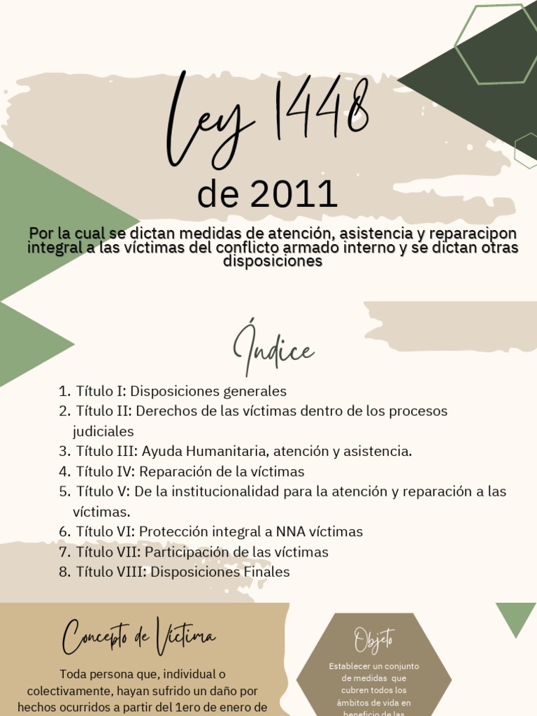 Ley 1448 de 2011 | PDF | Violación | Estado (política)