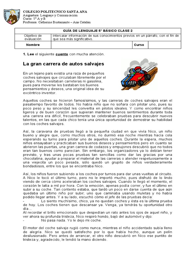 Guía Clase 3 5° Básico Reforzamiento | PDF