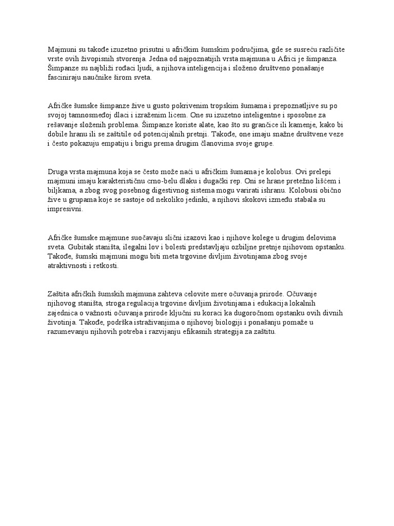 Majmuni U Africi | PDF