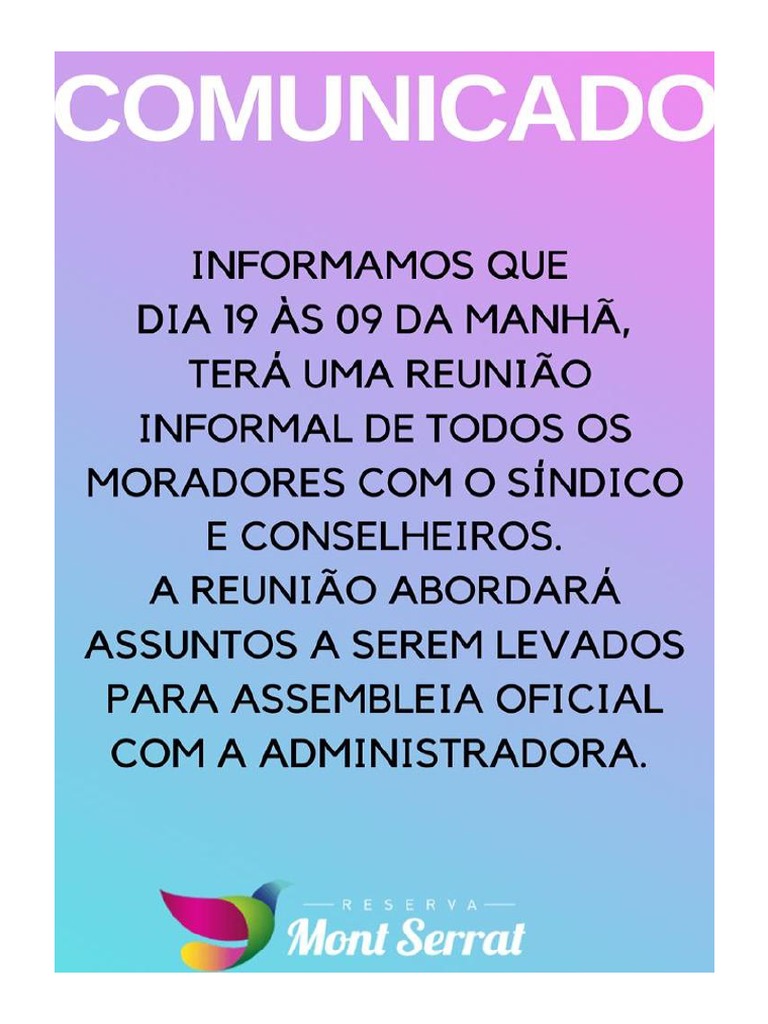 Comunicado - Reunião 19092021 | PDF