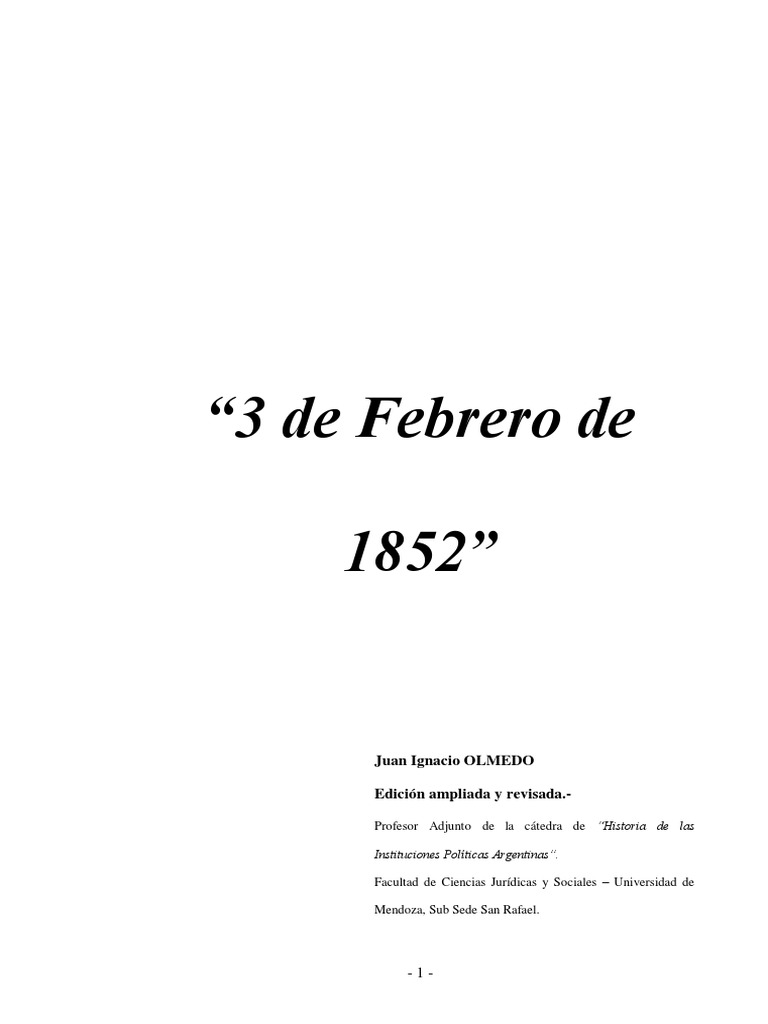 3 de Febrero de 1852 | PDF | Argentina