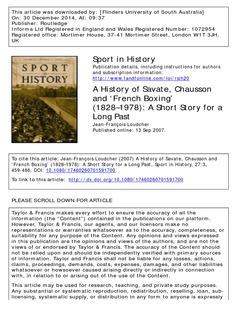 A History of Savate, Chausson An French Boxing (1828-1978) - A Short ...