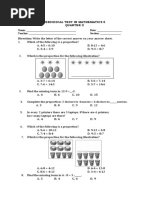 Grade 7 Mathematics Entrance Exam | PDF | Test (Assessment) | Equations