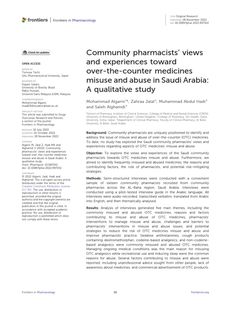 Misuse and Abuse of OTC Medicines | PDF | Pharmacy | Over The Counter Drug