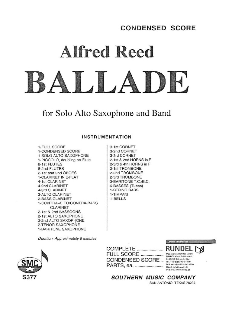 Ballade - Alfred Reed | PDF
