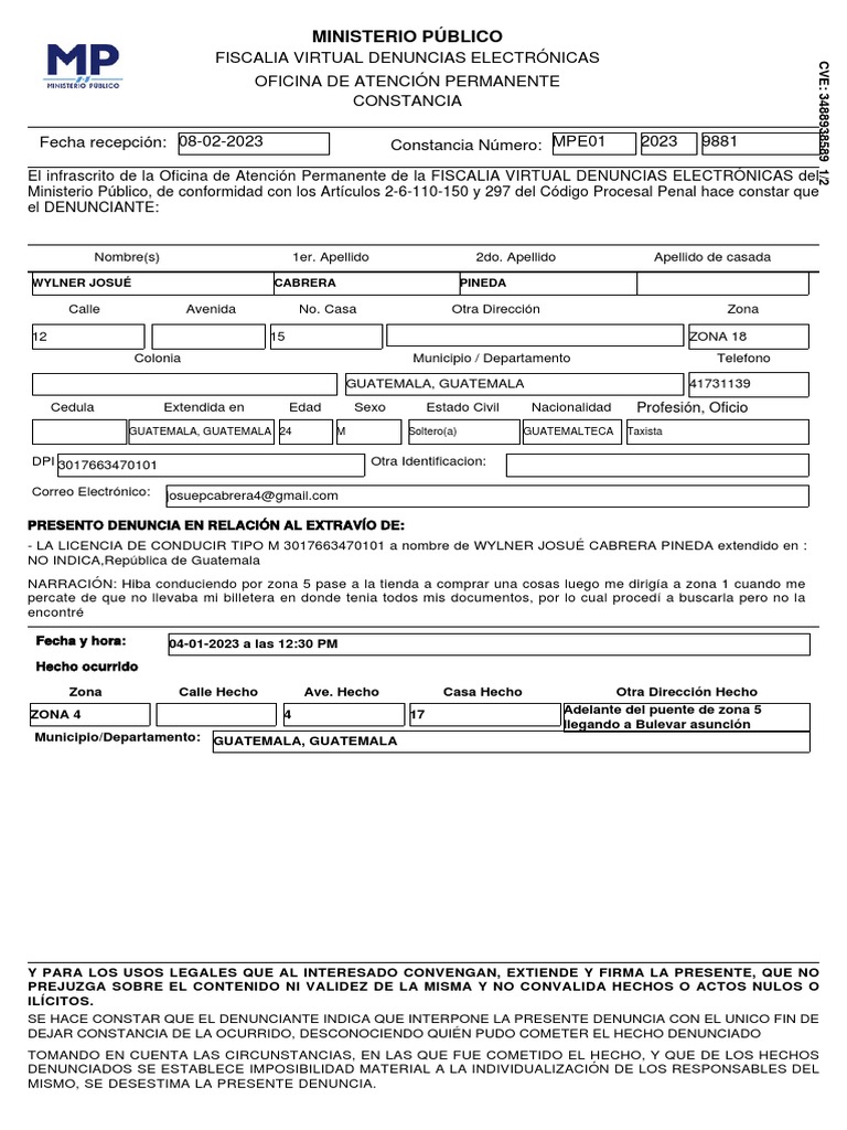 De Mpe01-2023-9881 1676022427909 | PDF | Guatemala | Derecho penal