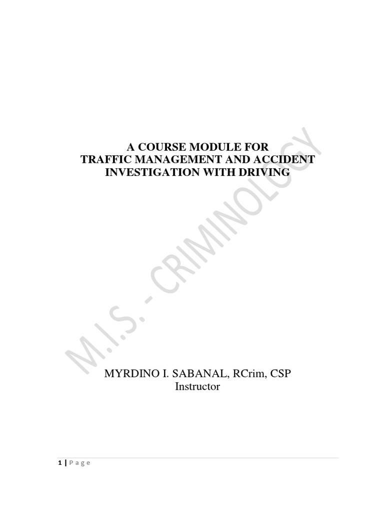 Traffic Management & Accident Investigation | PDF | Traffic | Truck