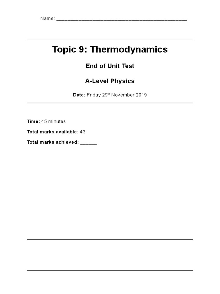 Topic 9 Test | PDF | Spectral Line | Emission Spectrum
