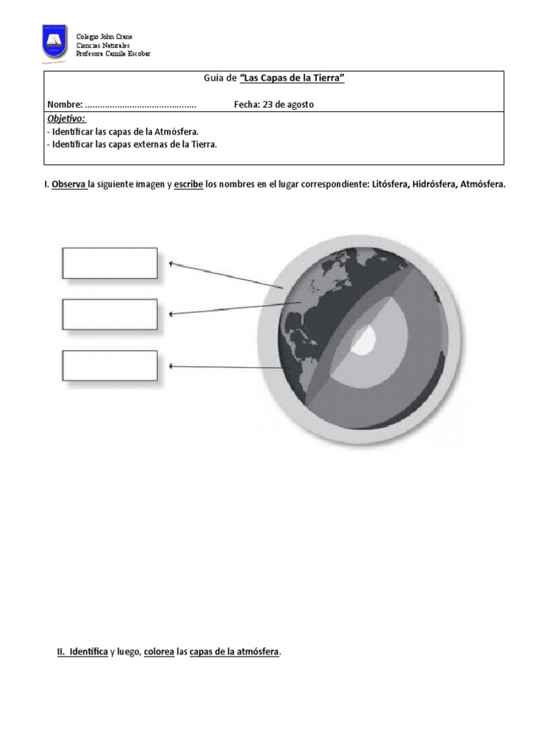 Guía Capas Tierra y Atmósfera | PDF