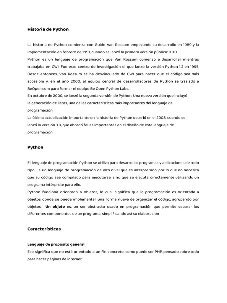 Python Pdf Python Lenguaje De Programación Lenguaje De Programación 