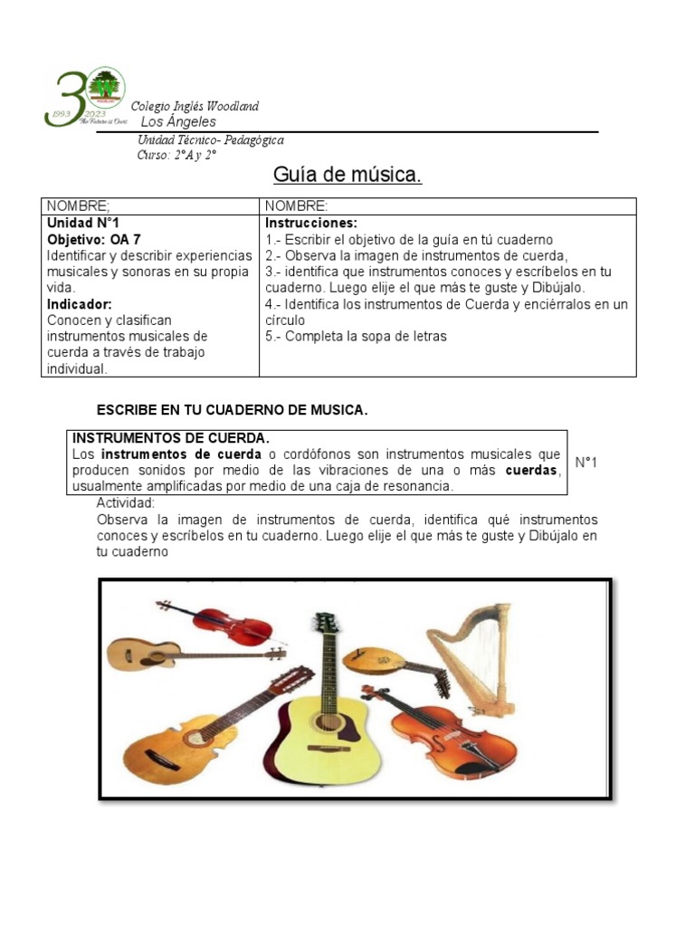 Guia de Musica (Instrumentos de Cuerdas) | PDF | Artes del Lenguaje y ...