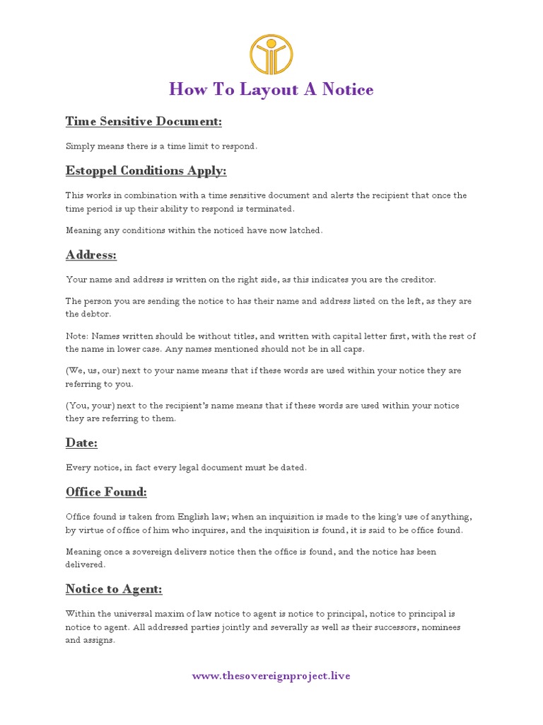 How To Layout A Notice | PDF | Common Law | Justice