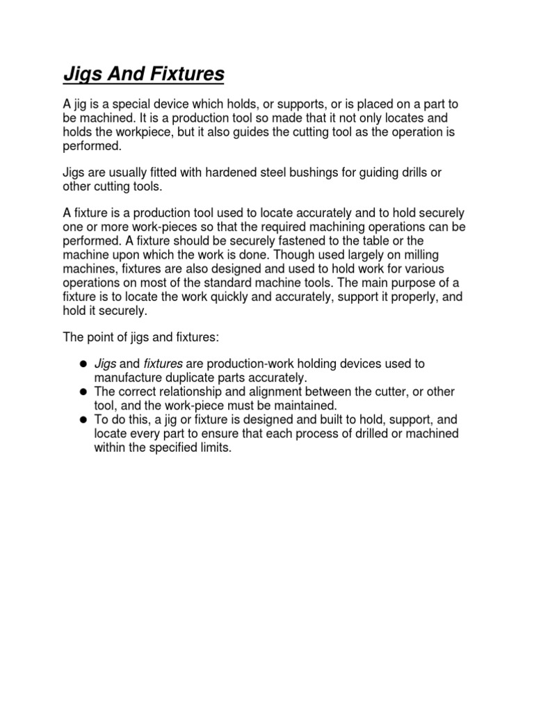 Jigs Fixtures Accurately Manufacture Duplicate Parts | PDF | Business ...