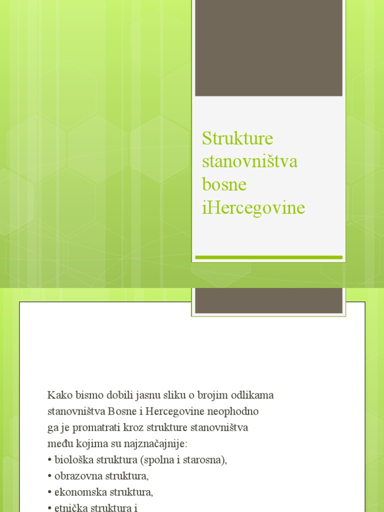 Strukture Stanovnitva Bosne Ihercegovine | PDF