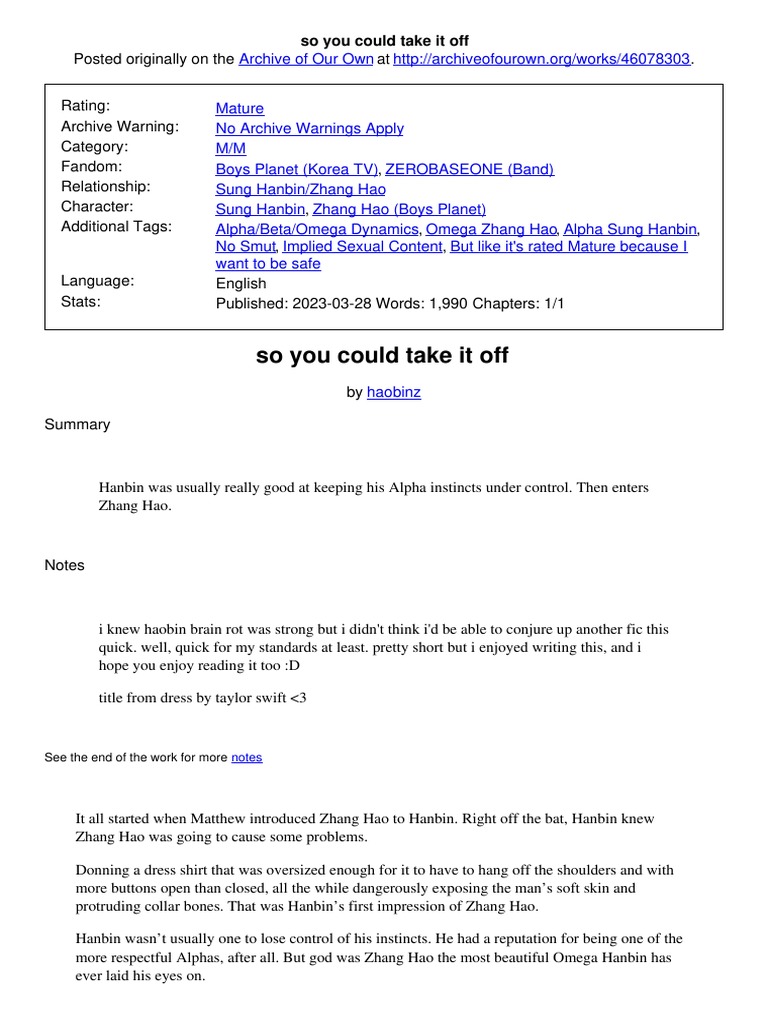 So You Could Take It Off | PDF | Clothing